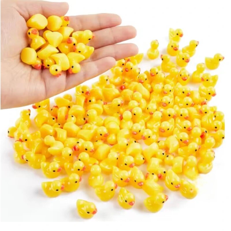 Мини-утки из смолы, миниатюрные фигурки крошечной утки, объемные подвески в виде маленькой утки для вечеринки, микропейзажные украшения своими руками