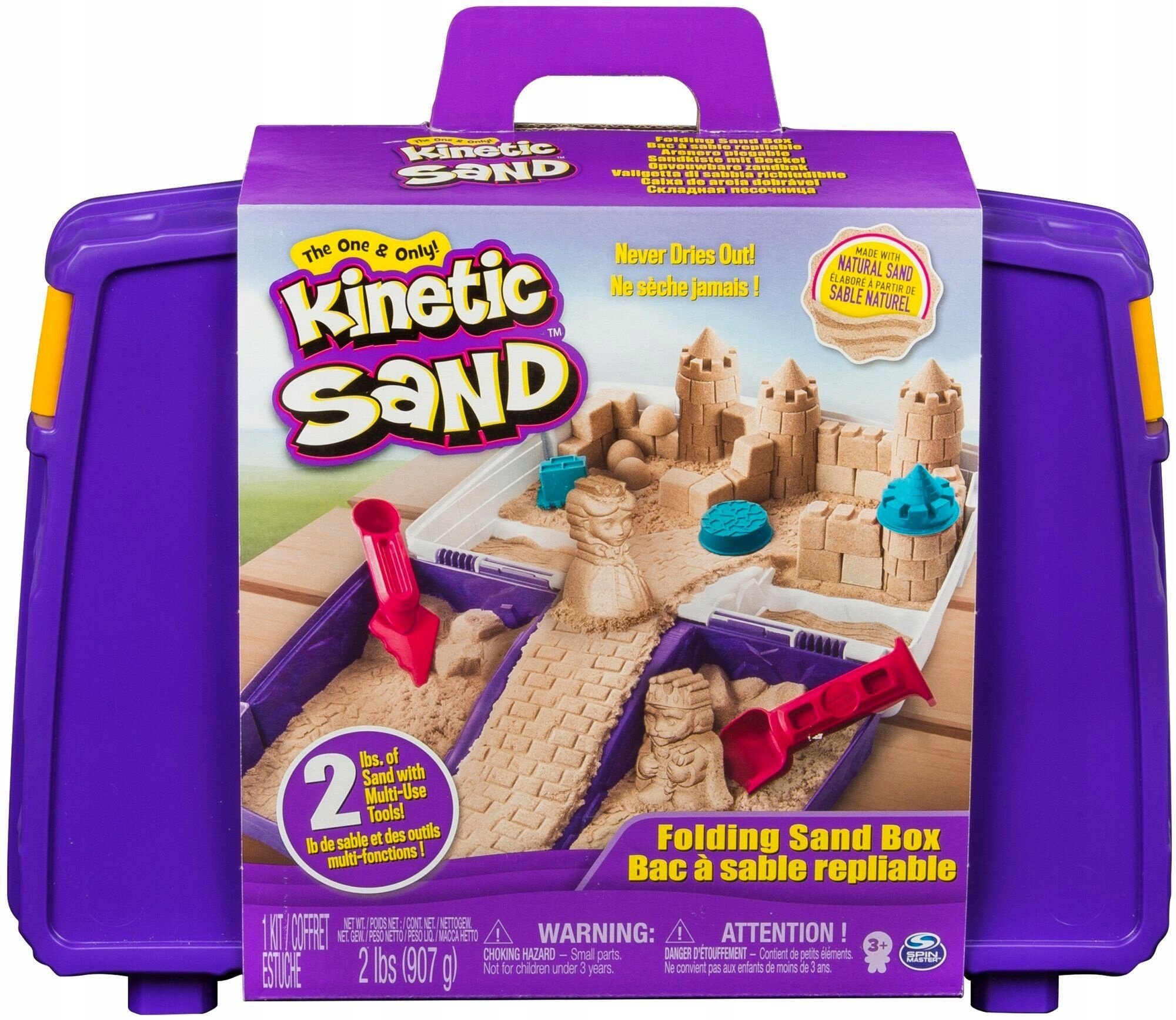 Кинетический песок Kinetic Sand - Чемодан с кинетическим песком - Замок, 907г. - Спин мастер 6037447