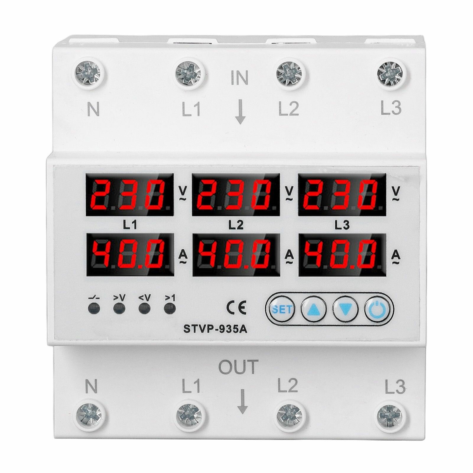 Реле защиты напряжения 3-фазное 220В 380В 40А