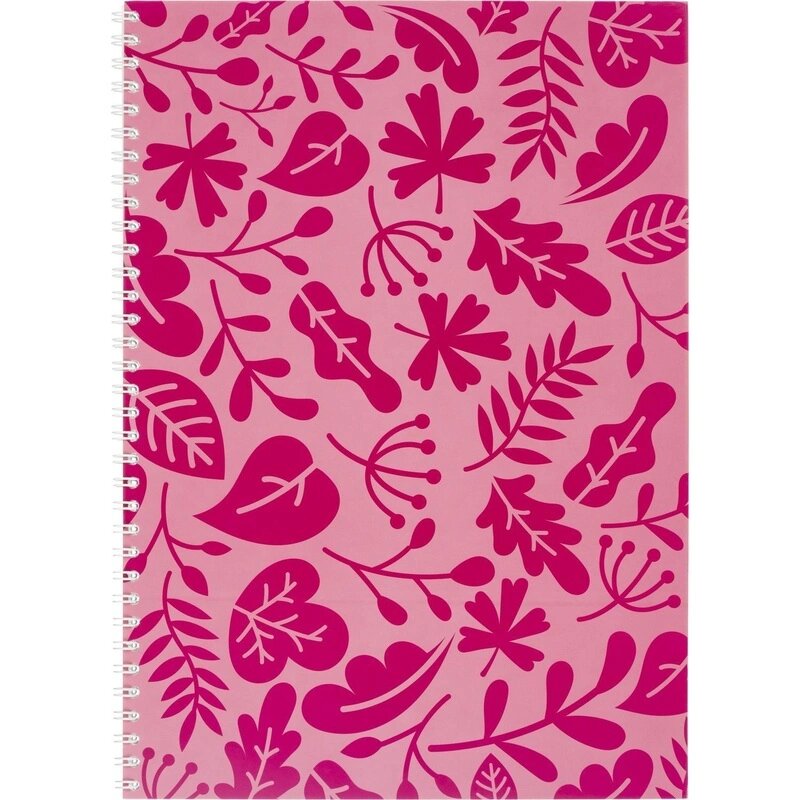 Бизнес-тетрадь А4 60л Attache Magenta клетка, 65г, бел.100%, греб, карт, ВД-лак