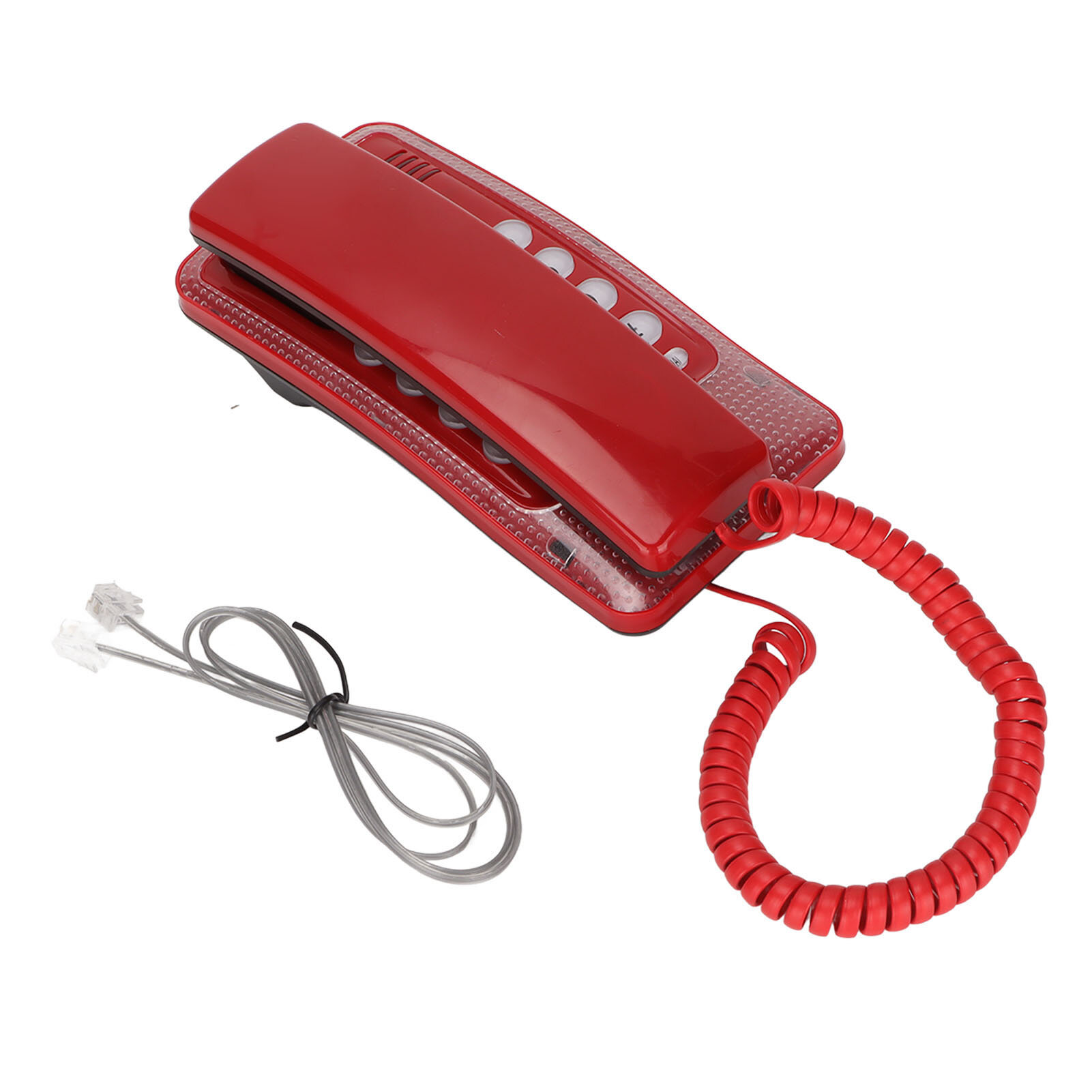 KXT‑438 Wired Wall Phone Multifunctional Pause Redial Portable House Corded Telephone for Home Office Red