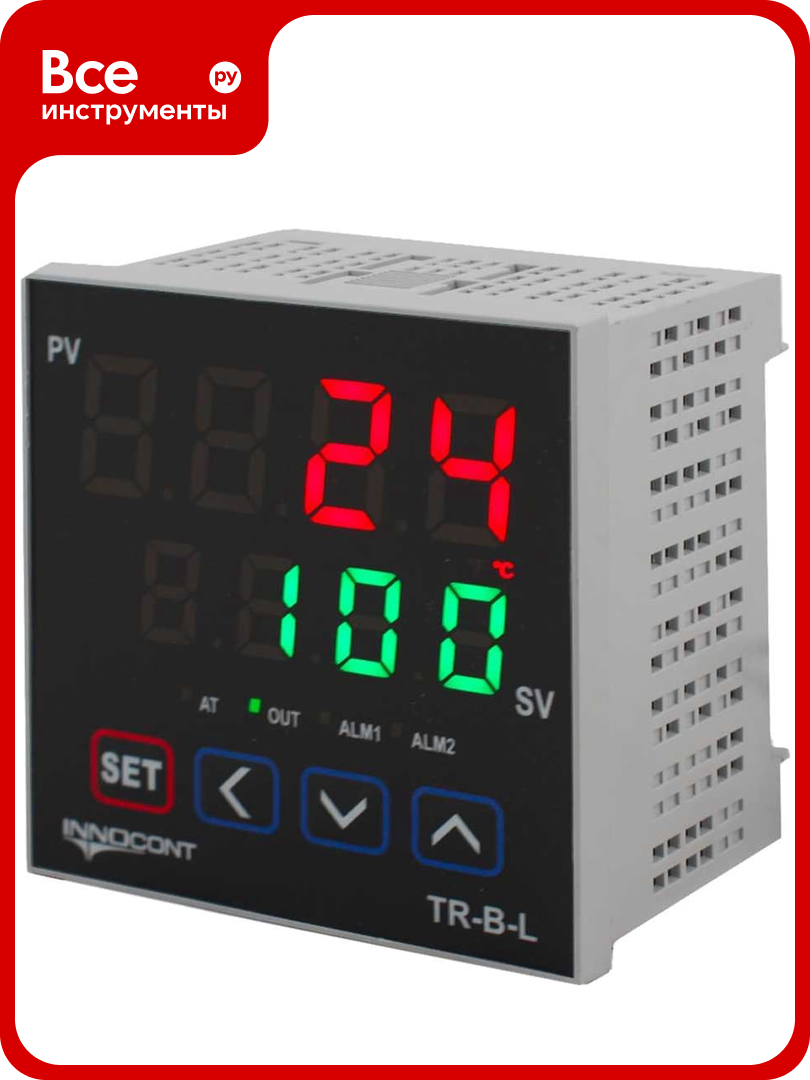Температурный контроллер INNOCONT с двойным дисплеем, аварийный выход, реле и твердотельный выход, защита