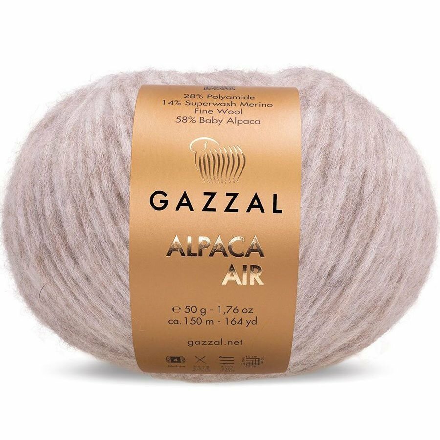 Пряжа Gazzal ALPACA AIR 72 бежевый (4 мотка)