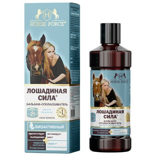 Лошадиная сила бальзам-ополаскиватель биоактивный с коллагеном и d-пантенолом 500 мл