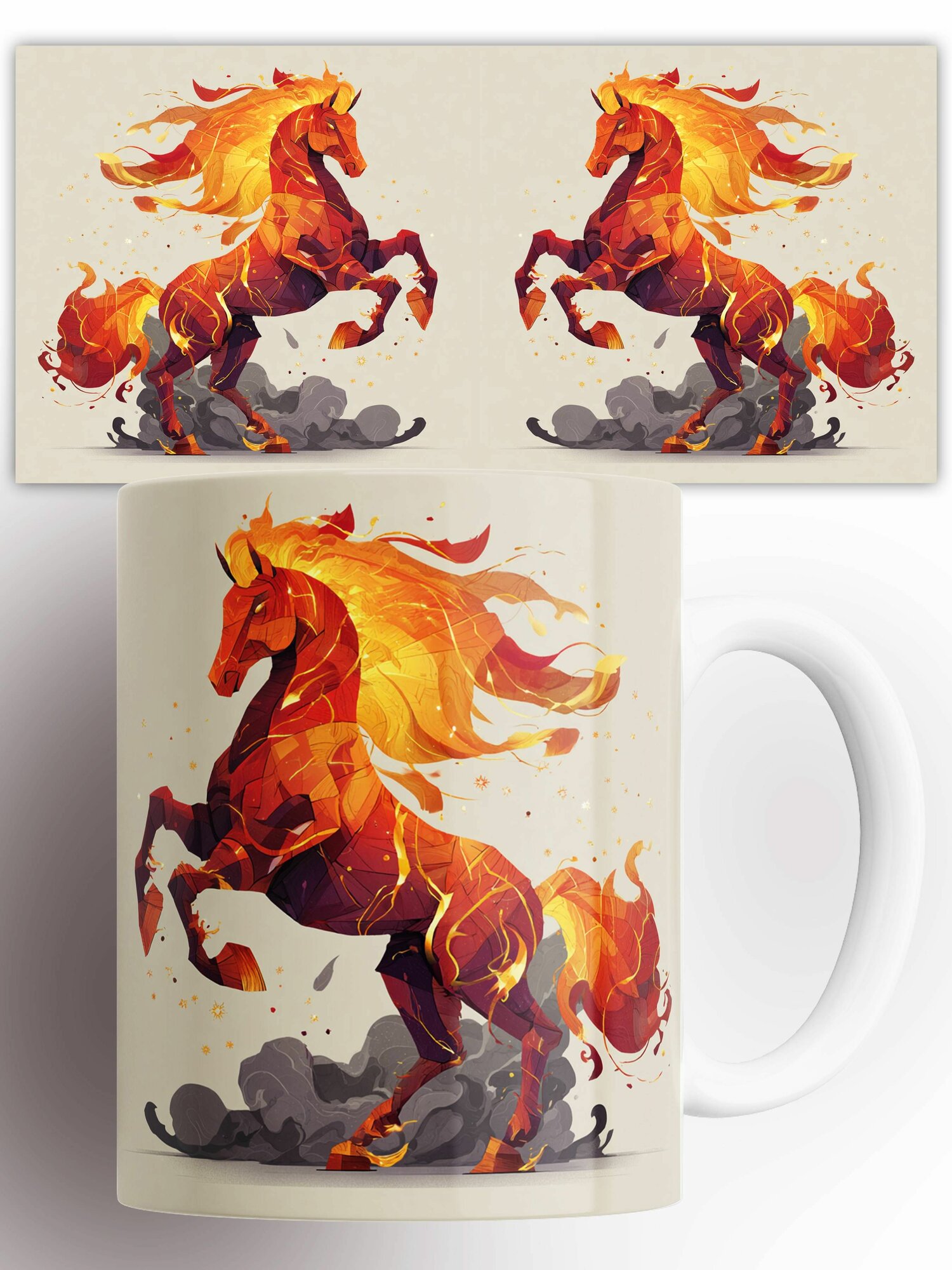 Кружка Новогодние Лошади 330 мл