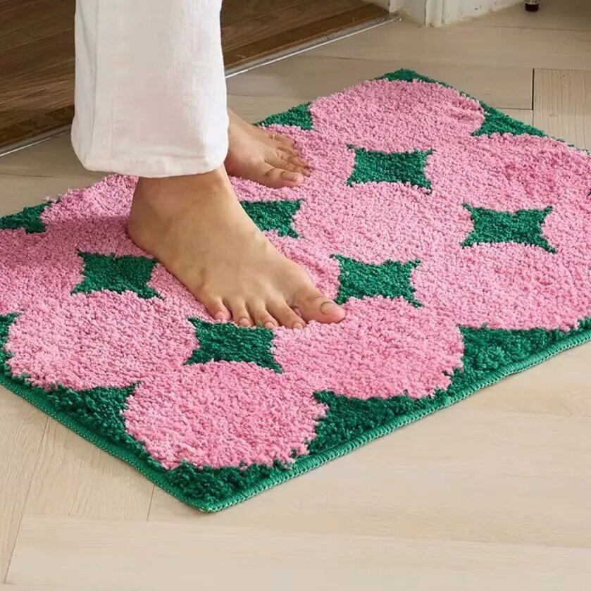 Тафтинговый коврик для ванной 45x62 см Розовый