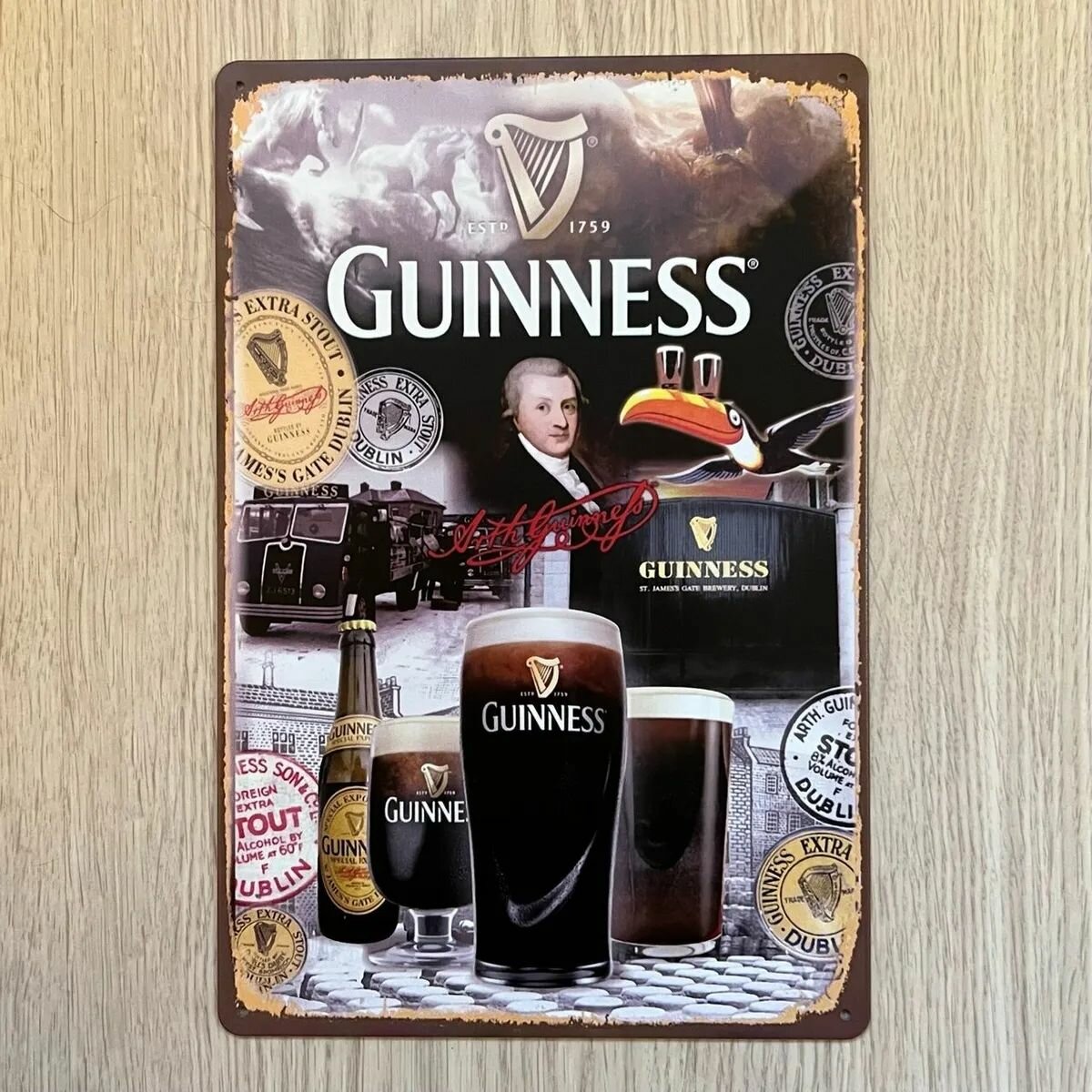 Табличка металлическая интерьерная пиво Guinness
