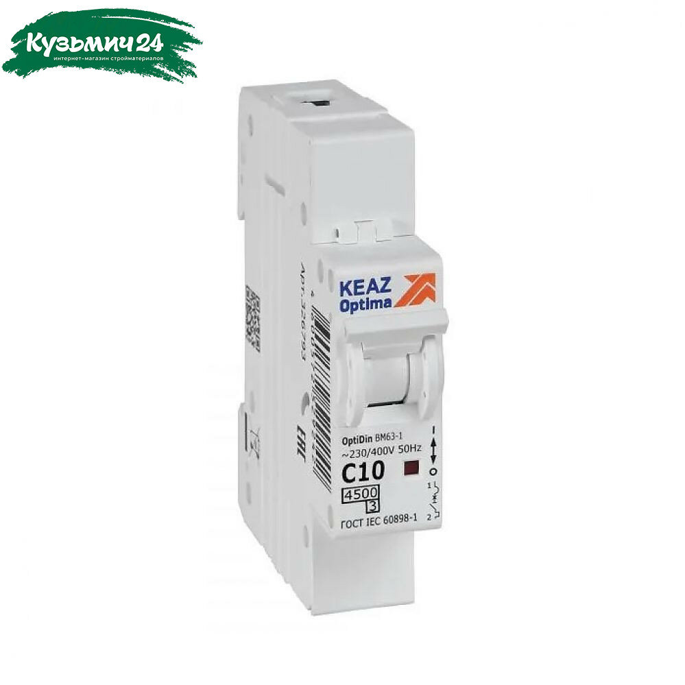 Автоматический выключатель КЭАЗ OptiDin BM63 1P 10А C 4,5кА AC