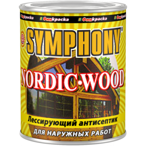 Лессирующий антисептик Symphony NORDIC WOOD на основе льняного масла 0,9л