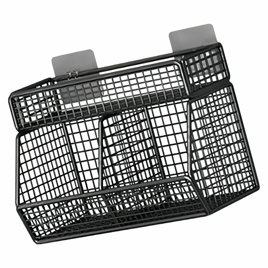 (1 шт.) Кухонный стеллаж без перфорации многофункциональный бытовой для хранения вещей-Черный-две сетки