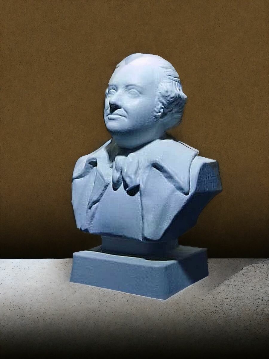 Бюст Ломоносов из камня 60мм Белый Высокая детализация. Тяжелый и холодный