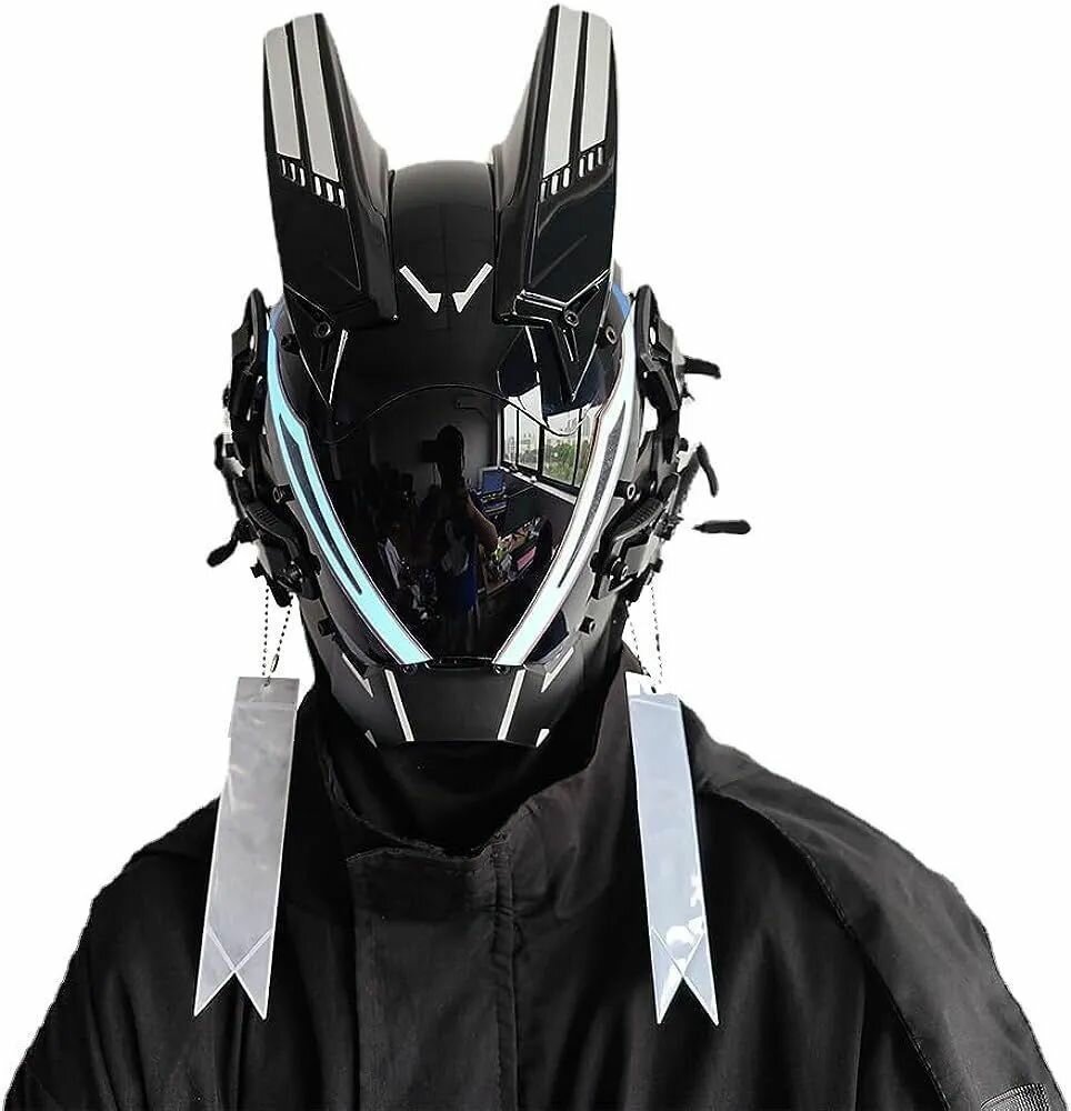 Киберпанк маска без подсветки круглая декоративная маска в стиле sci-fi для ролевых игр, Хэллоуина и вечеринок, универсальная модель для мужчин и женщин, базовая версия без LED