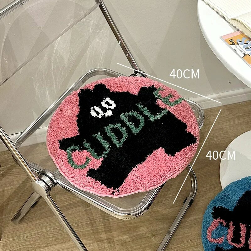 Cartoon Туфтинговый коврик для стула 40x40 см Черный, Светло-серый