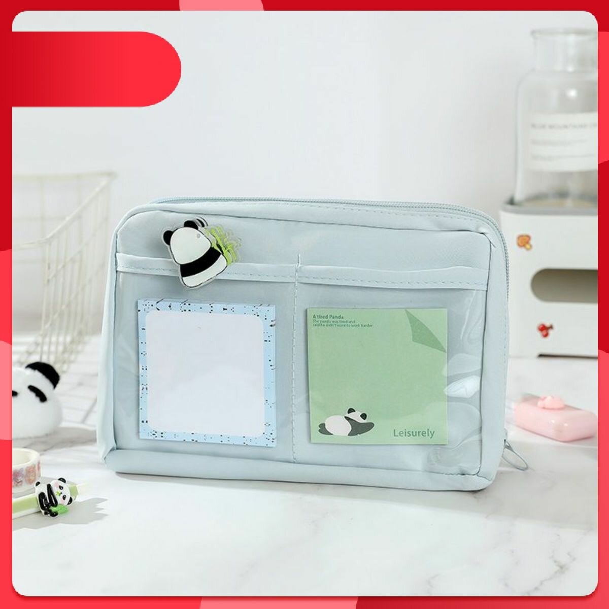 Пенал футляр для школы с геометрическим рисунком A8