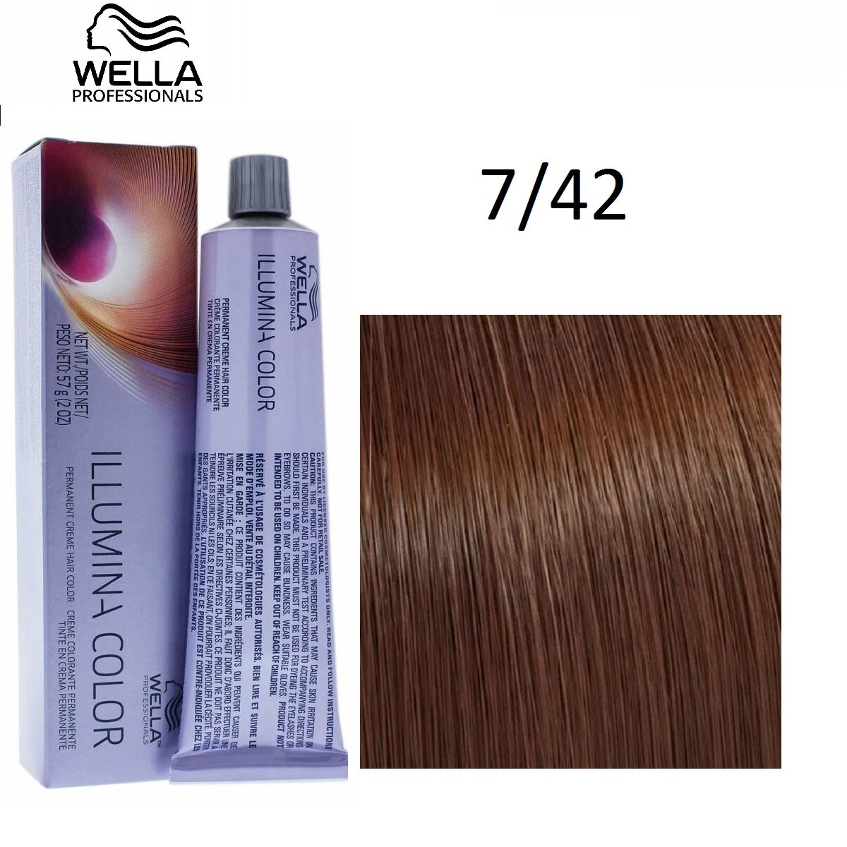 Wella Professionals Крем-краска для волос 7/42 ILLUMINA COLOR Средний блондин красный 60мл