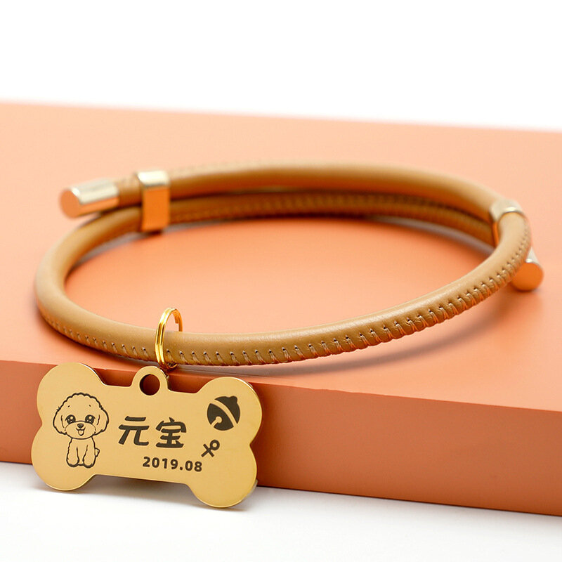 Аксессуары для домашних животных Ошейник для кошек и щенков Ошейник с колокольчиком Ошейник-ожерелье Метка для кошек Метка для собак Гравированная метка Ошейник для собак Повязка на голову