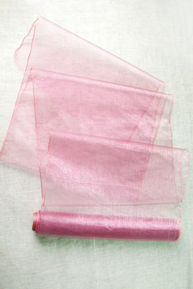 Ткань для декорирования органза розовая однотонная, 40х100 см, BILLIET 184010PR