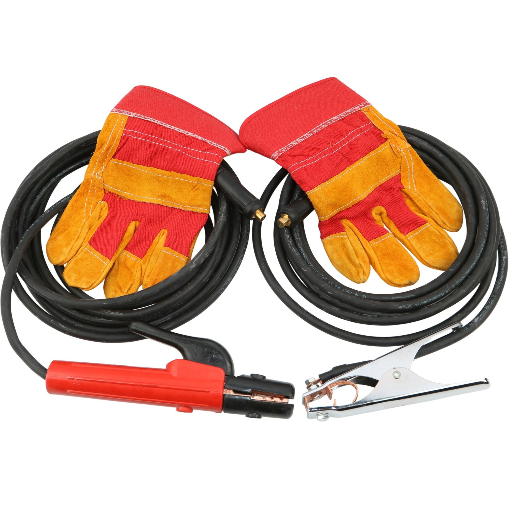 Техрим C16-5M2 Комплект сварочных проводов для инвертора универсальный (10-25) КГ16 5 м, + краги в подарок