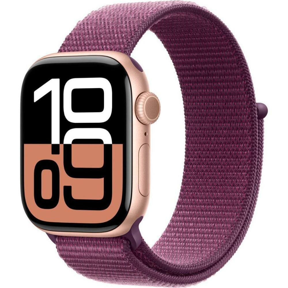 Часы Apple Watch Series 10 42mm LTE Rose Gold Aluminum Case with Sport Loop Plum, MWXC3