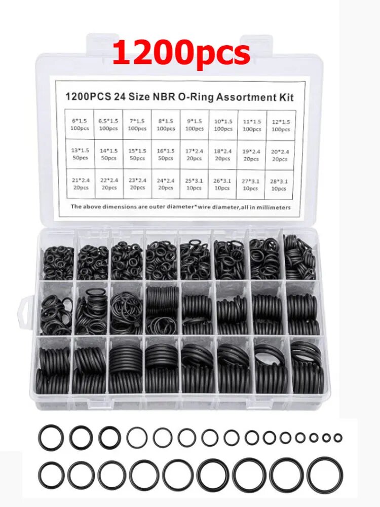 1200 шт, набор резиновых уплотнительных колец, комплект уплотнений гидравлического цилиндра, резиновая проволока, сантехническое уплотнение, силиконовые кольца, автомобильные аксессуары, маслостойкие