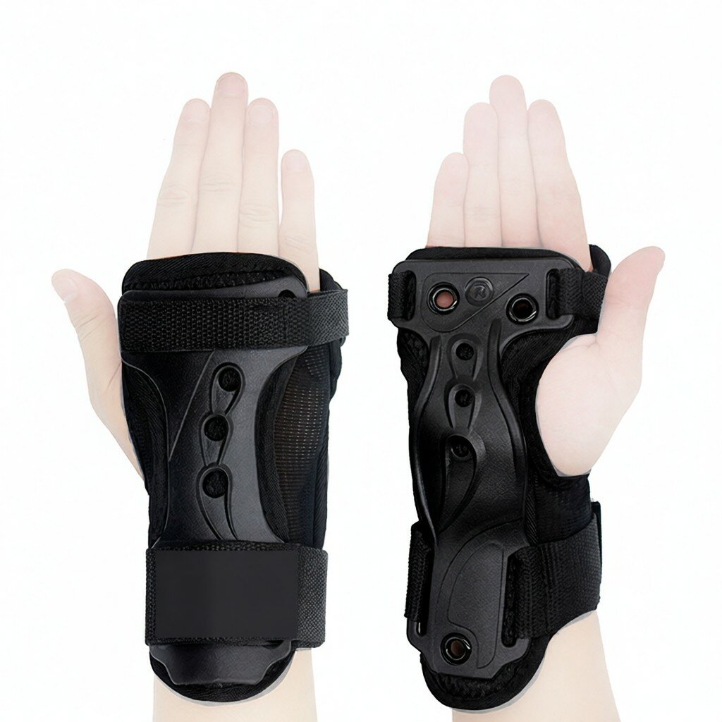 Защитные налокотники на запястья , вставки для удара из гибкого материала, черный цвет, размеры M (ширина ладони 75-90мм, длина 180мм), L (85-100мм, 195мм), XL (95-110мм, 200мм), вес изделия M 130г, L 160г, XL 170г, вес упаковки M 150г, L 180г, XL