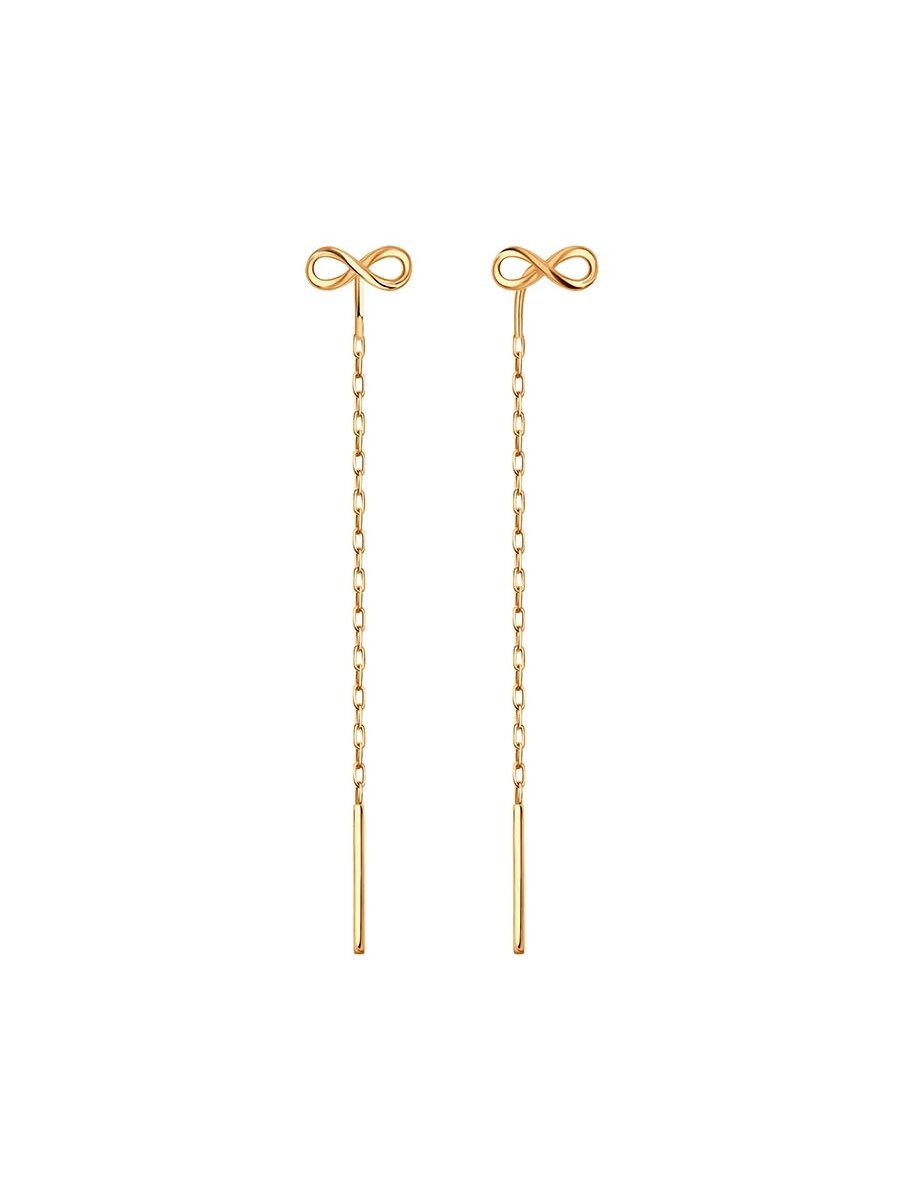 Серьги цепочки, красное золото, 585 проба