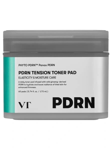 VT Cosmetics Тонер пэды / диски, увлажняющие, сияние, с пдрн / PDRN, 60 шт