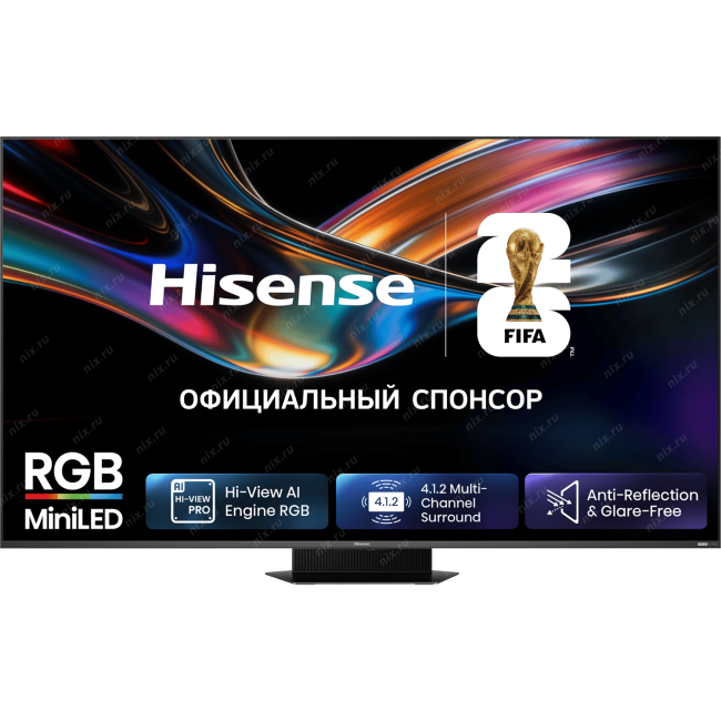 Телевизор QLED Hisense 85" 85UR9S угольно-серый 4K Ultra HD 165Hz DVB-T DVB-T2 DVB-C DVB-S DVB-S2 USB WiFi Smart TV