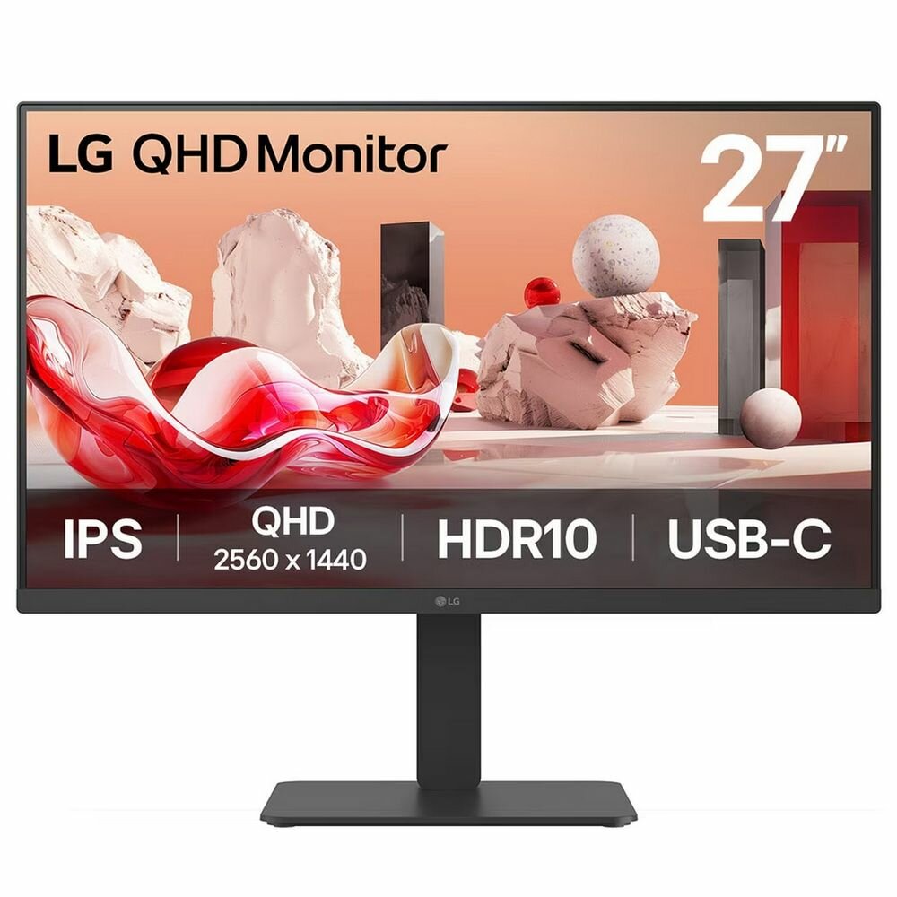 Монитор 27" LG 27BA65QB-B IPS, 2560x1440, 75Hz, 5ms, 350сd/m, 1000:1, HDR10 | 2xHDMI(2.0), DP(1.4) | HAS, Pivot, Swivel, InPSU, Speakers, Vesa 100, Black