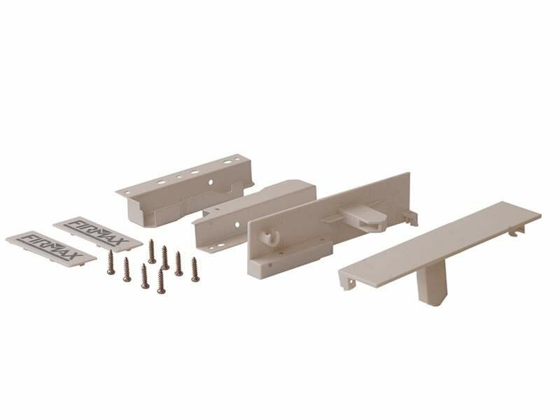 Комплект креплений Firmax 199 мм под 1 рейлинг (Соед. передней панели, держатели задней стенки, заглушки, винты) для внутреннего ящика Newline, белый