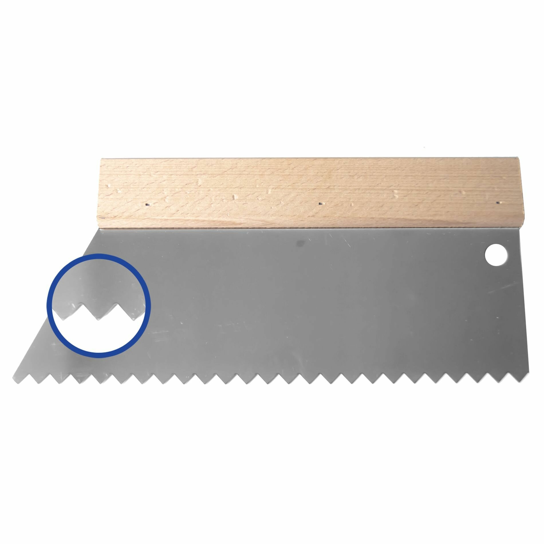 Шпатель зубчатый 250 мм S4 зуб 10х5мм для клеевых растворов