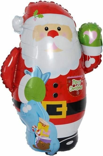 Новогодний воздушный шар (29'/74 см) Фигура, Дед Мороз с подарками