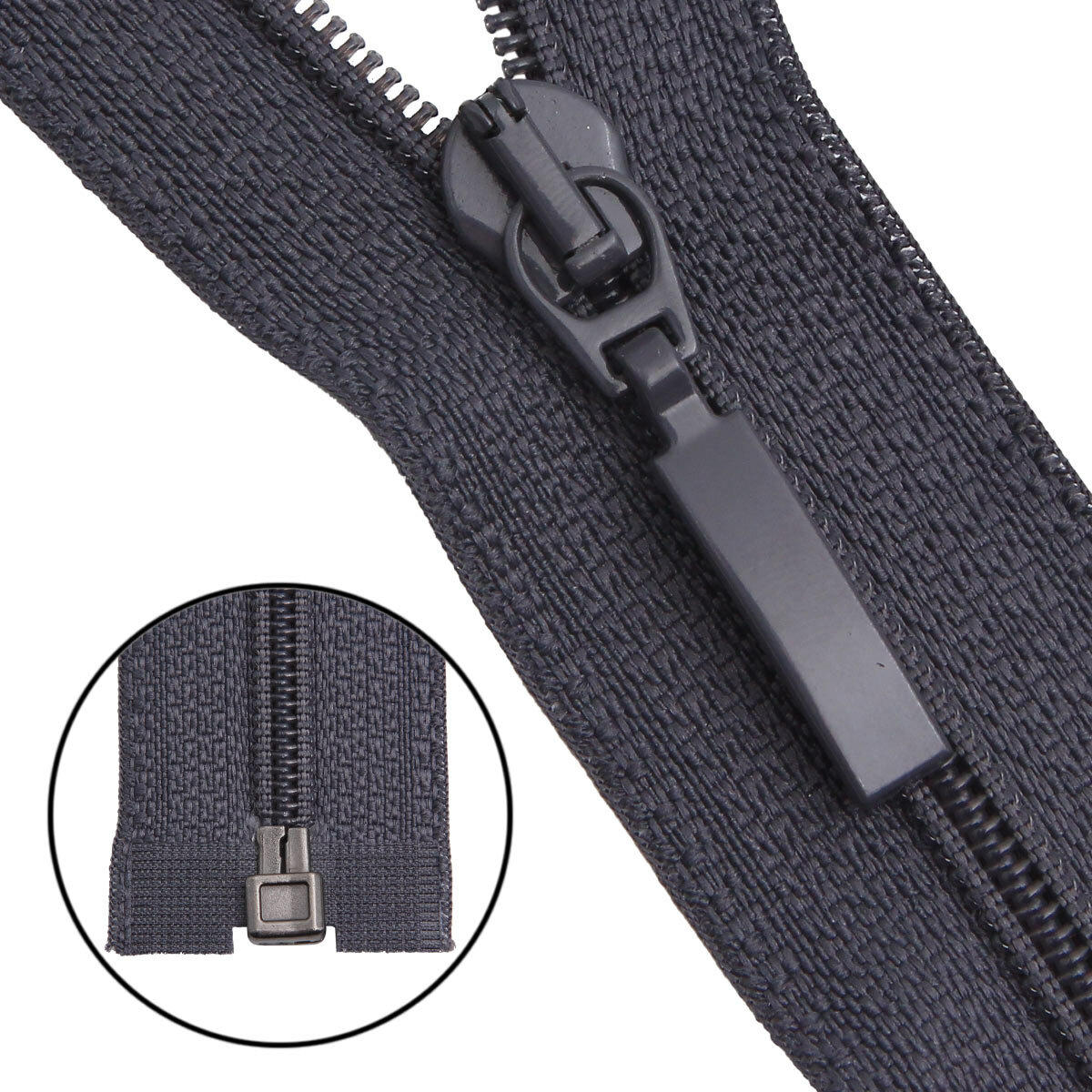 Молния спиральная разъемная Тип 6, 1 замок, 40 см, ARTA (301 графит), 5 шт