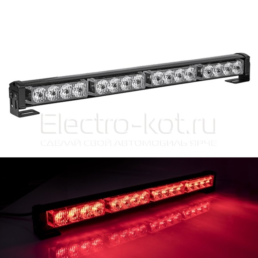 Светодиодная рейка с режимом стробоскопа красная