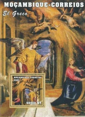 Почтовые марки Мозамбик 2001г. "Картины" Картины, Искусство MNH