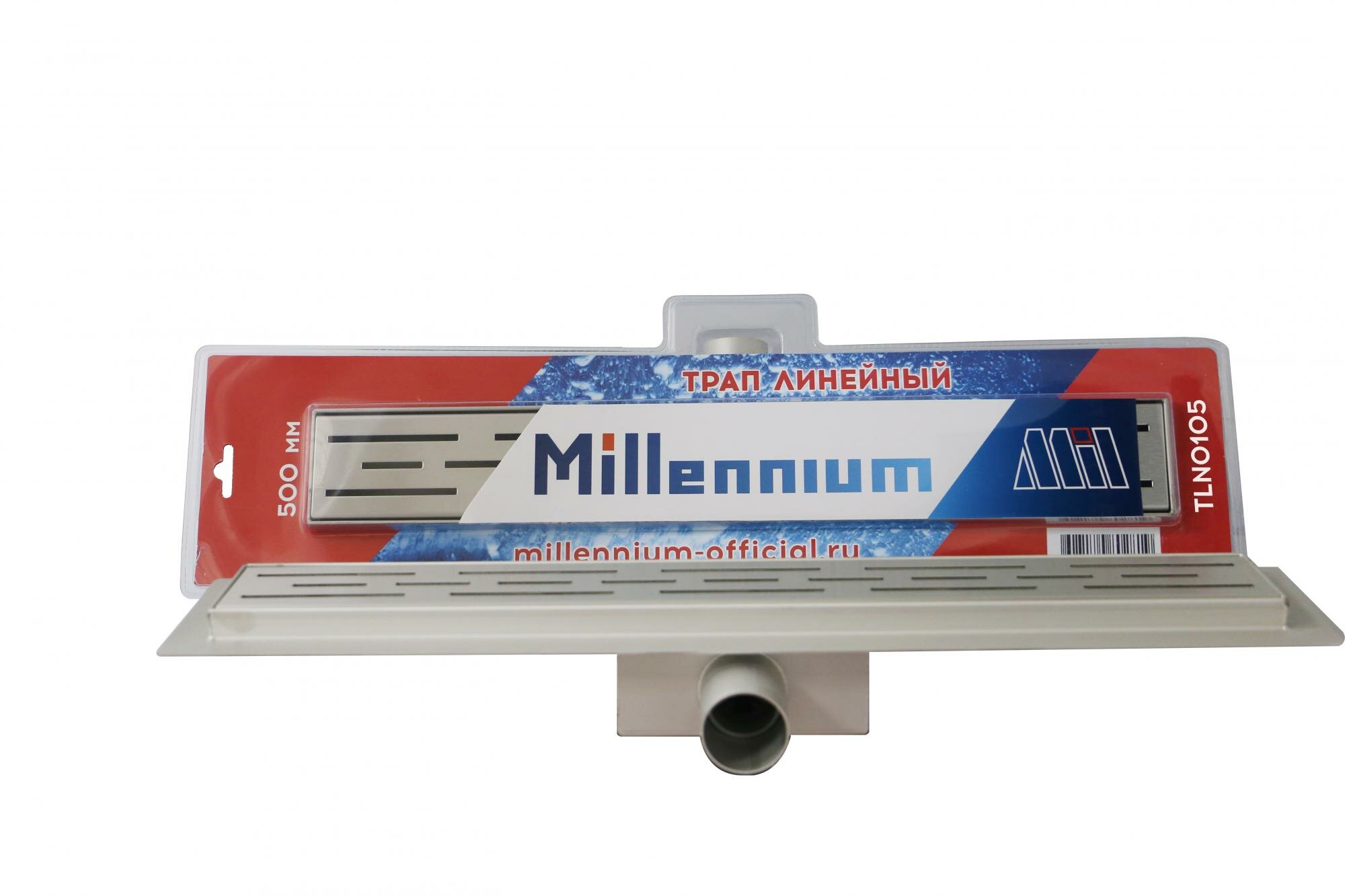 Душевой лоток Millennium TLN0106 60 см (решётка Base 01). Нержавеющая сталь. С сухим и гидрозатвором