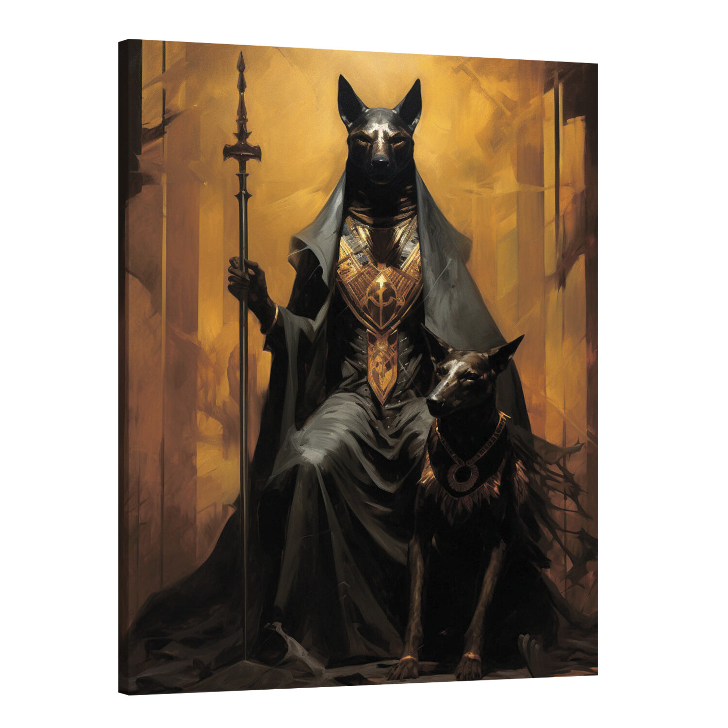 Интерьерная картина 50х70 "Анубис: покровитель усопших душ"