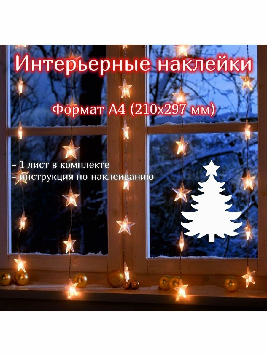 Новогодняя наклейка на стекло Елка