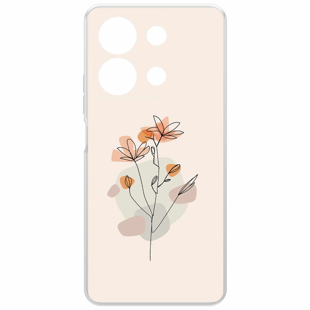 Чехол-накладка Krutoff Clear Case Ромашки для Xiaomi Redmi Note 13 4G