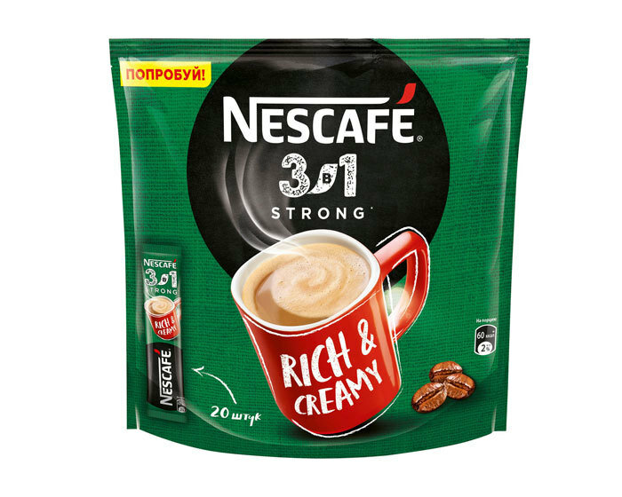 Кофе растворимый Nescafe Classic, 3в1, сливки, крепкий, 320 гр