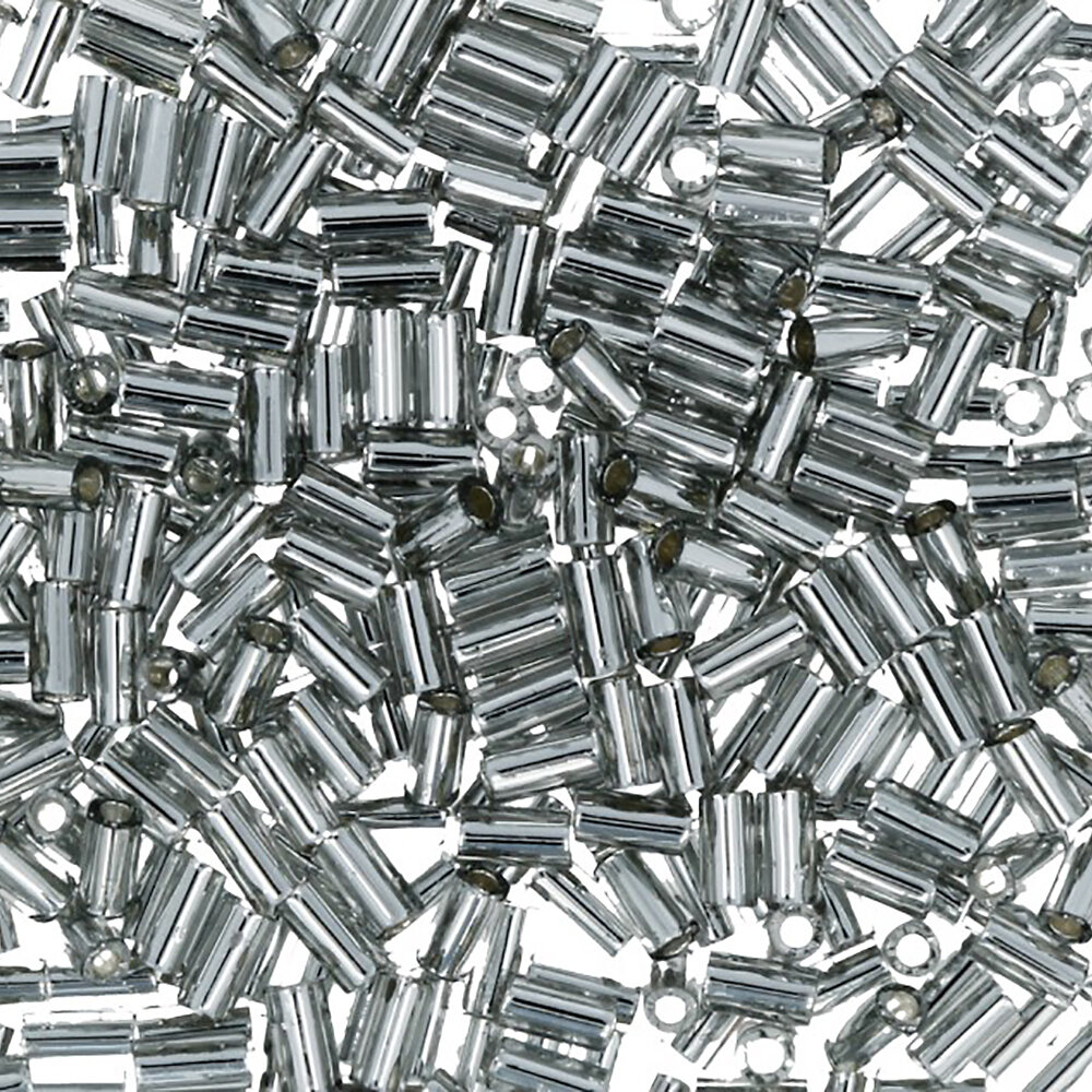 Бисер TOHO Bugle, размер 3мм, цвет #29 (Внутреннее серебрение, черный бриллиант), 10 грамм