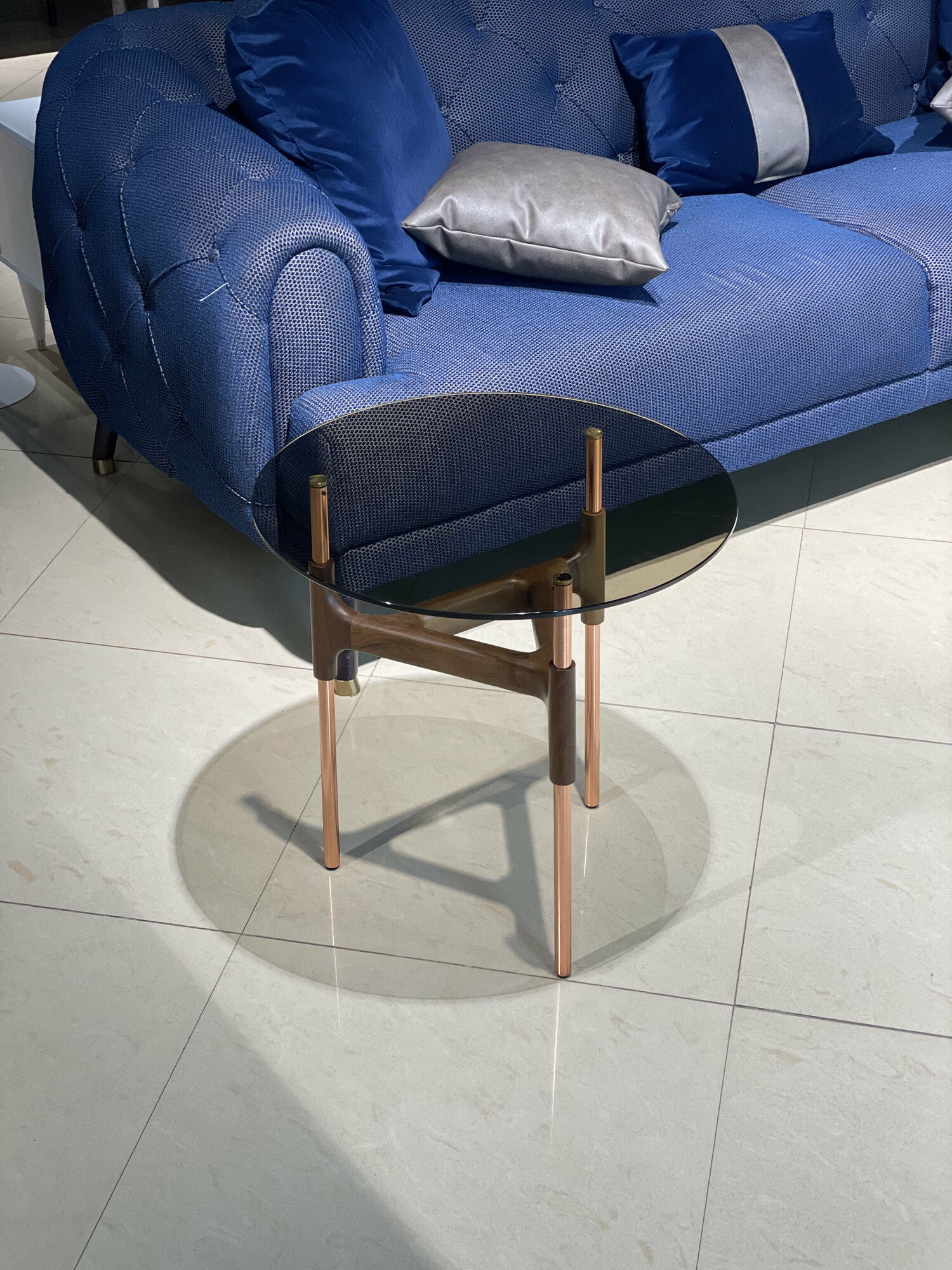 Кофейный столик Homage Diamond, стекло, коричневый, 55х55х55 см