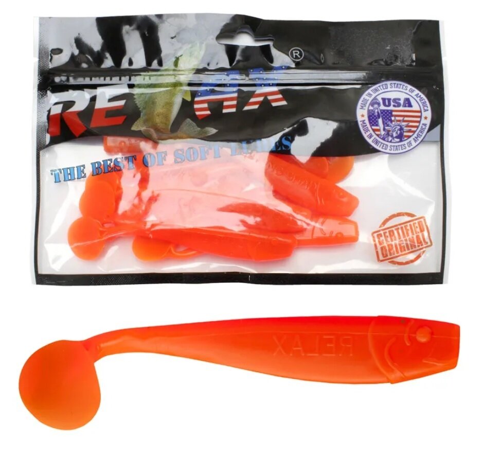 Мягкая силиконовая приманка риппер RELAX KINGSHAD 4, 10,0cm 8,9g цвет S120 (Transparent Orange) 1 уп. по 10 шт.