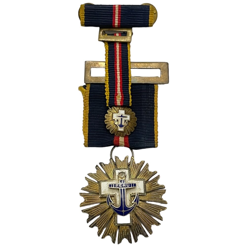 Перу, орден "За военно-морские заслуги" рыцарь с планкой и миниатюрой 1951-1970 гг.