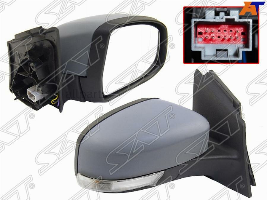 Зеркало Ford Focus 10-19 (Справа/ Обогрев/ Регулировка/ Повторитель поворота/ 8 контактов) Sat арт. ST-FDA6-940-1