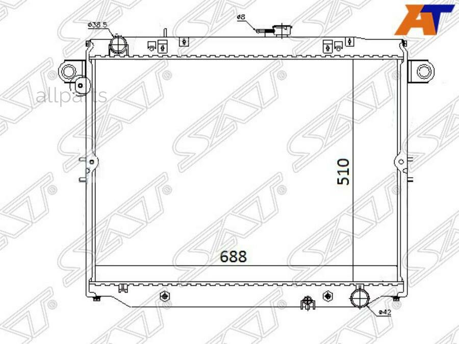 SAT TY0009-100D-1 Радиатор Toyota Land Cruiser (J100) 98-07 / Land Cruiser Cygnus 98-07