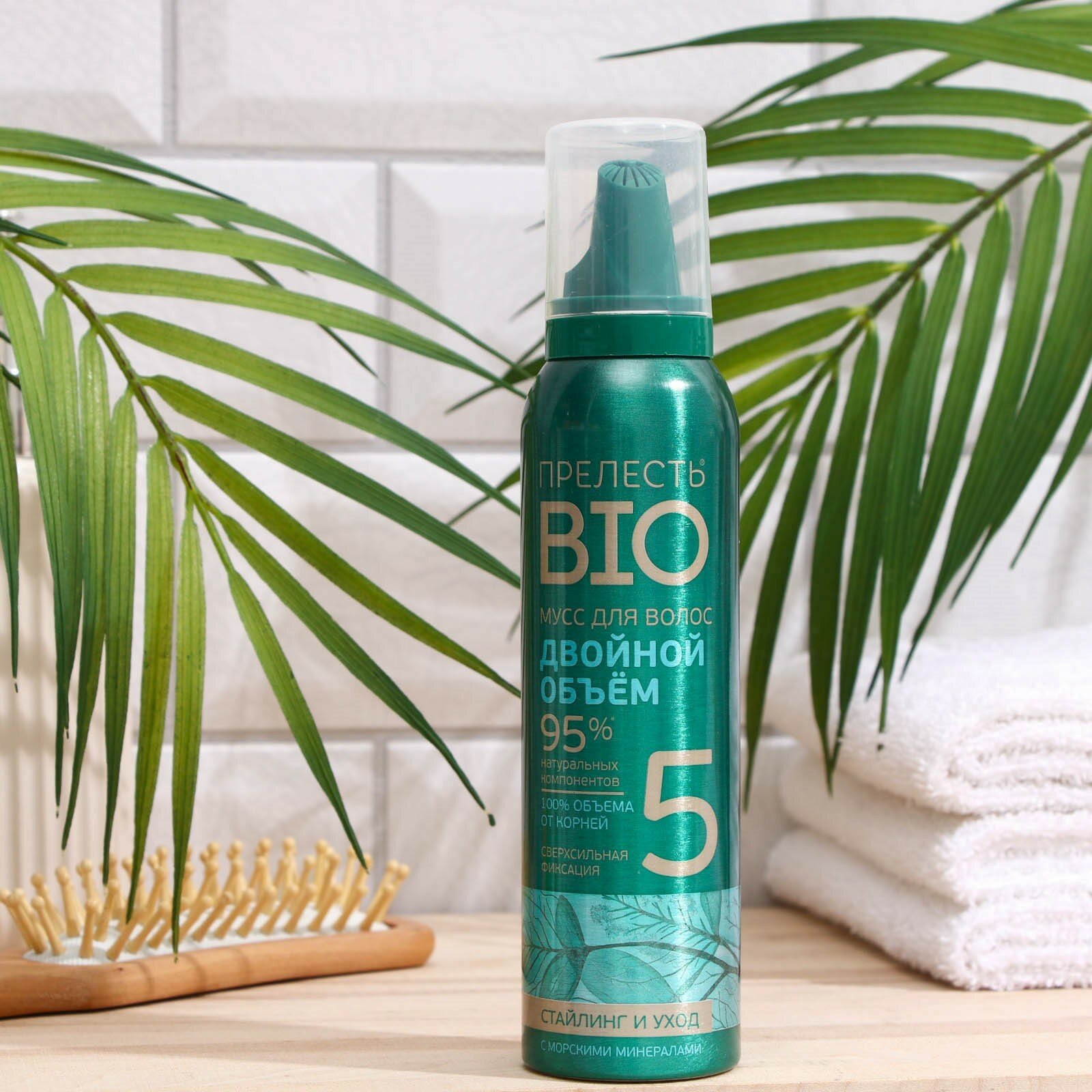 Мусс для укладки волос BIO сильной фиксации 160 см3, максимальный объем