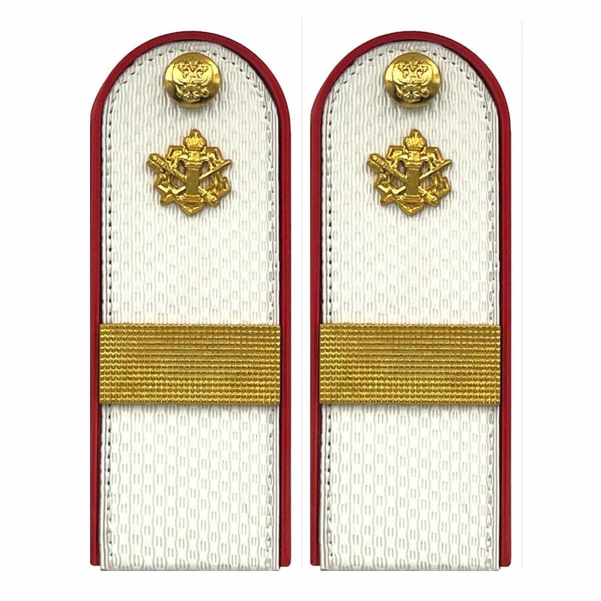 Петлица выш ОС на женскую парадную форму жакет (золотая нить, синий фон) - Термоклеевая основа