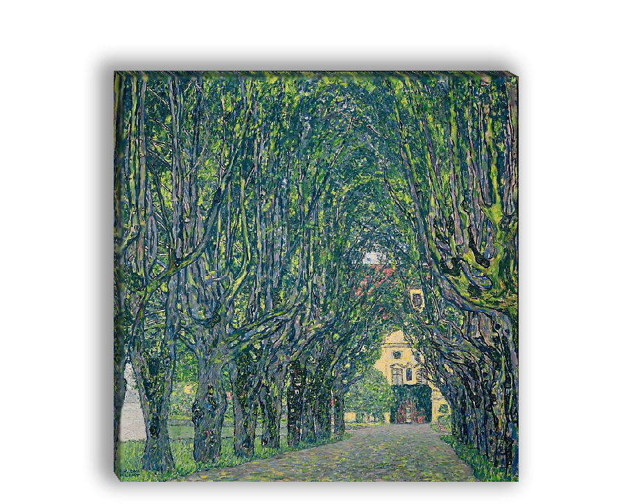 Картина для интерьера "Парковая аллея дворца Каммер", художник Климт, Густав, печать на холсте (50х51 см / на подрамнике)