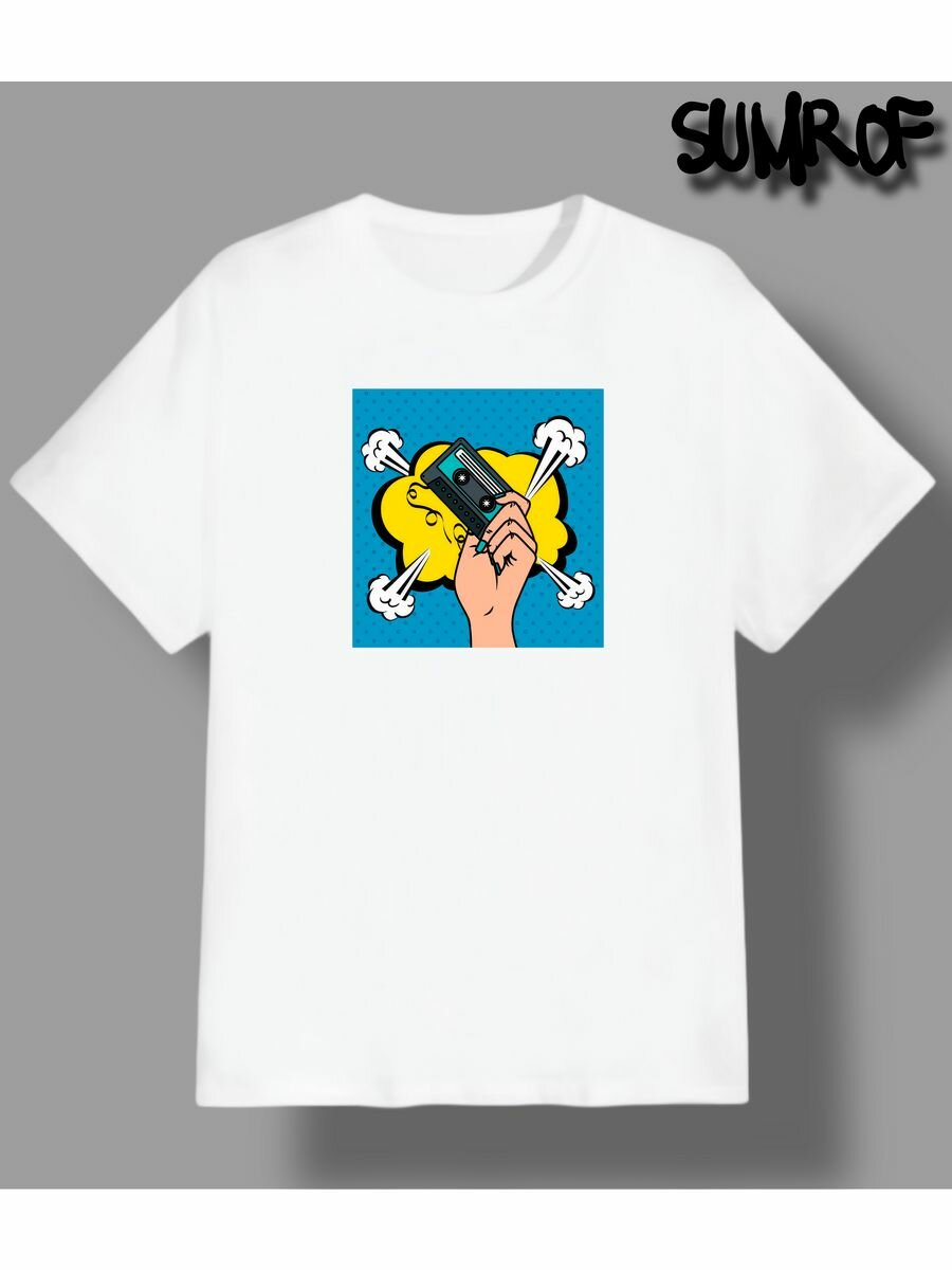 Футболка поп арт кассета 90ые